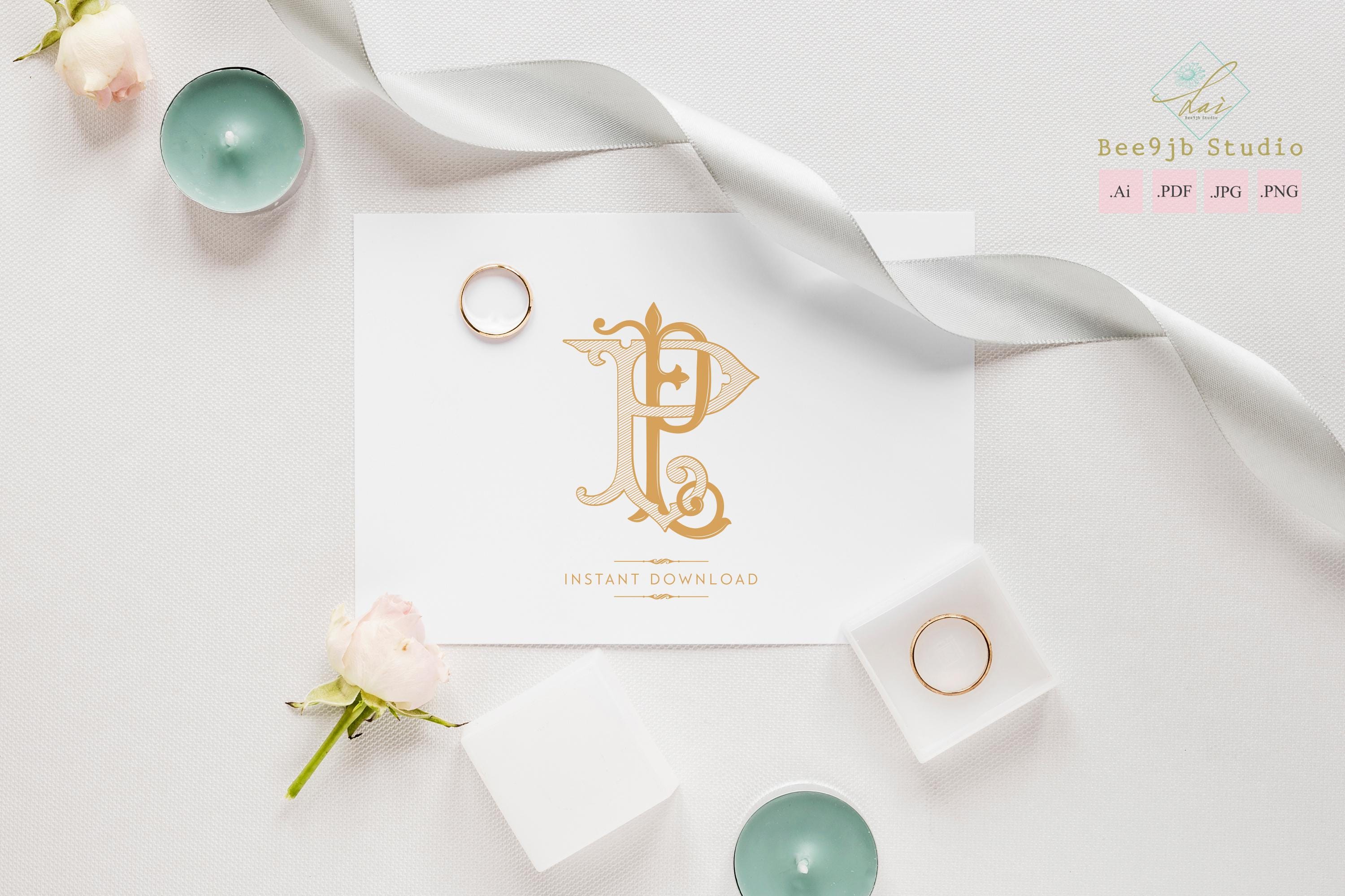 Vintage Monogram PP | Wedding Logo | Wedding Clip Art | Logo Wedding ...