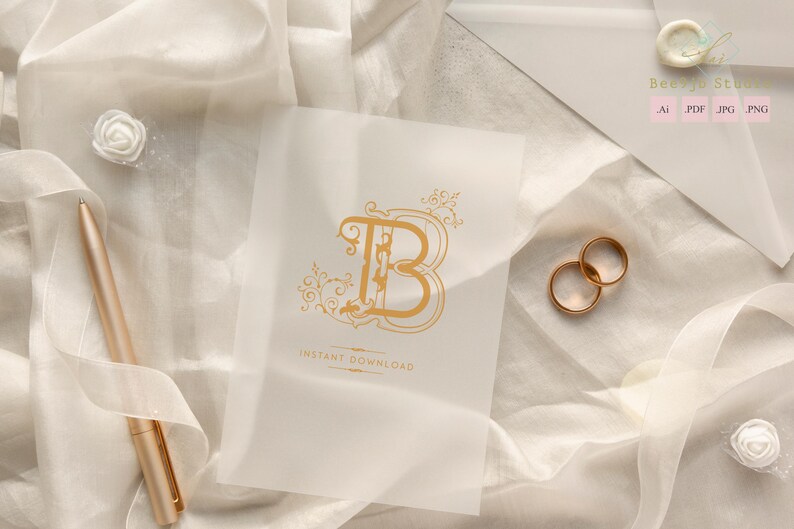 Vintage Monogram BB | Wedding Logo | Wedding Clip Art | Logo Wedding ...