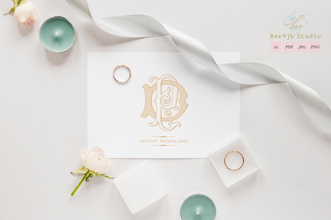 Vintage Monogram PD DP, Wedding Logo Design (digital Download) - Etsy
