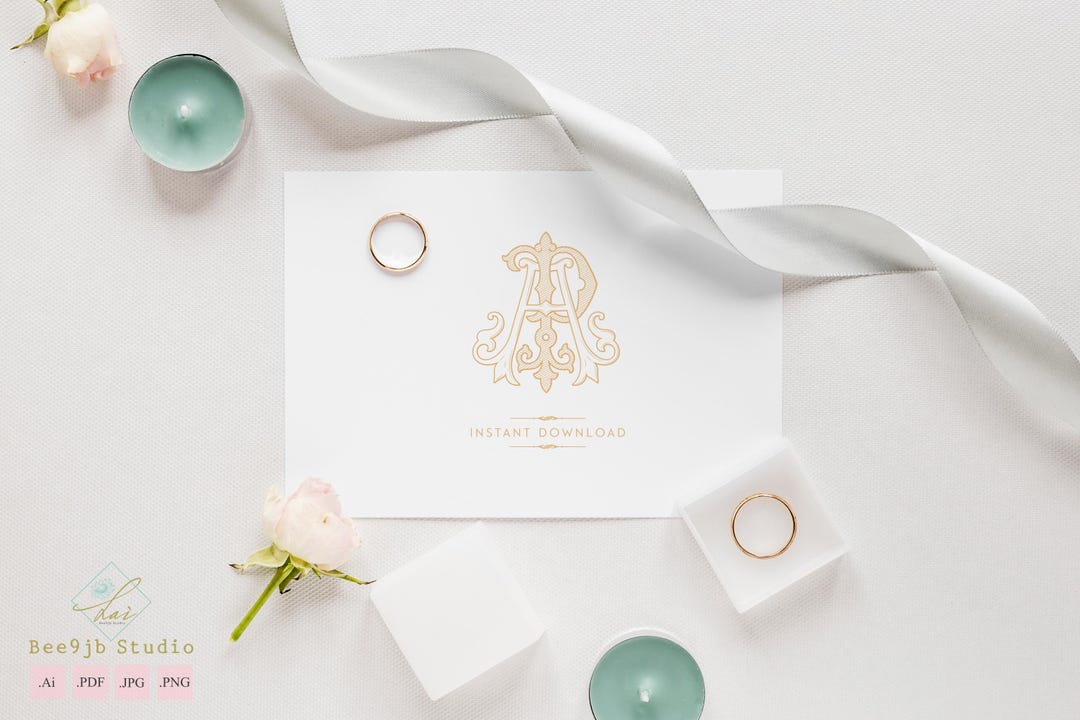 Vintage Monogram PA , AP | Wedding Logo | Wedding Clip Art | Logo ...