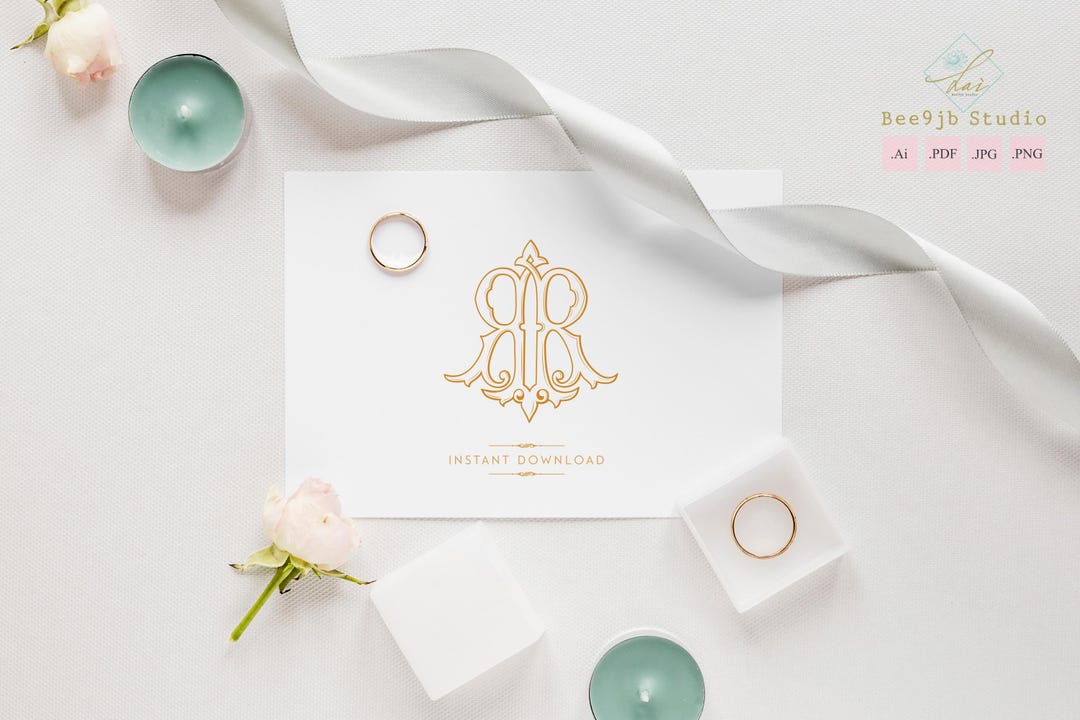 Vintage Monogram RR | Wedding Logo | Wedding Clip Art | Logo Wedding ...
