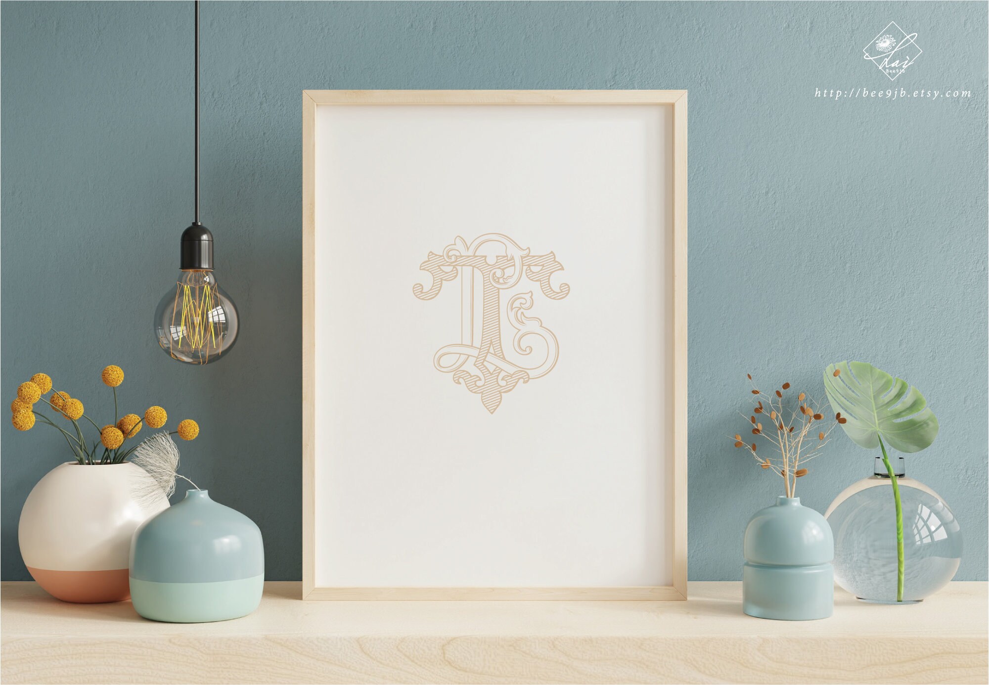2 Letter Monogram for Wedding Logo Design - Etsy