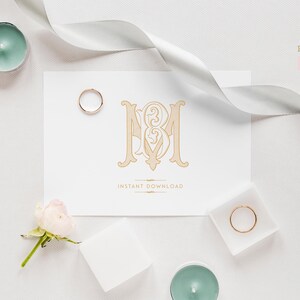 Vintage Monogram MB , BM | Wedding Logo | Wedding Clip Art | Logo ...