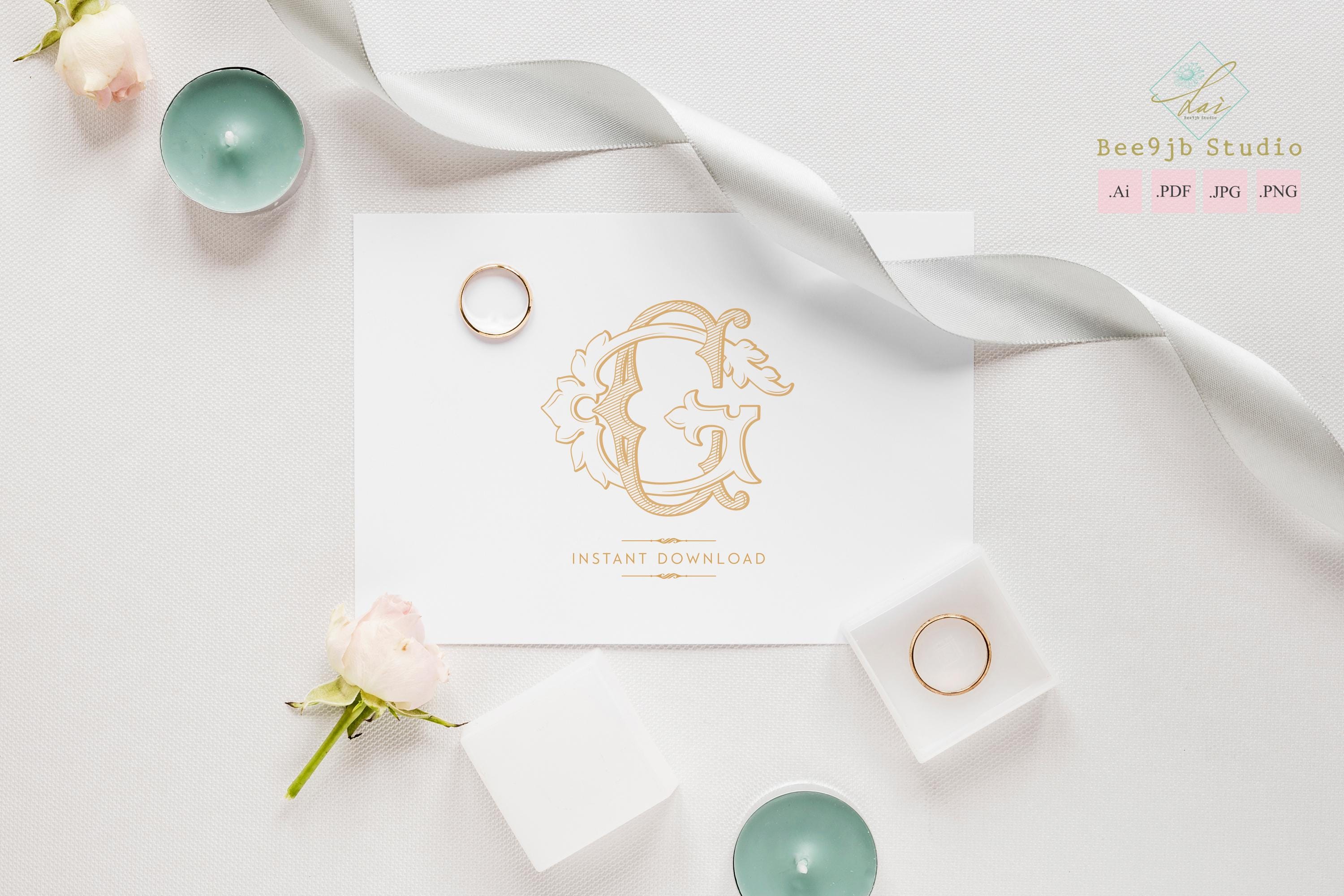 Vintage Monogram CG , GC | Wedding Logo | Wedding Clip Art | Logo ...