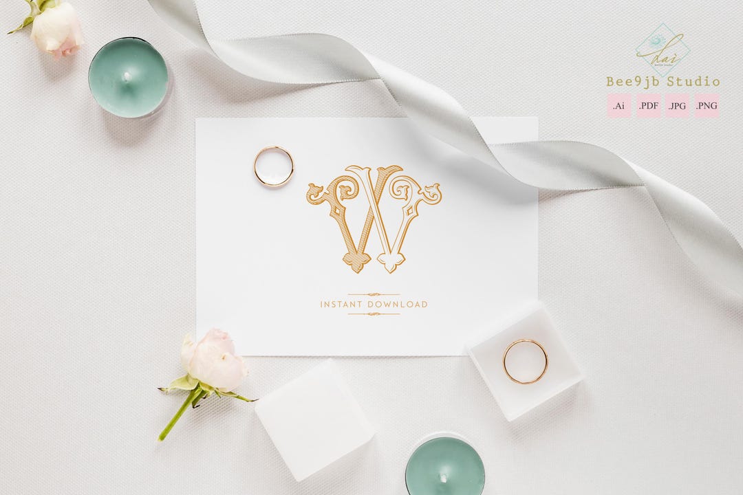 Vintage Monogram VV | Wedding Logo | Wedding Clip Art | Logo Wedding ...