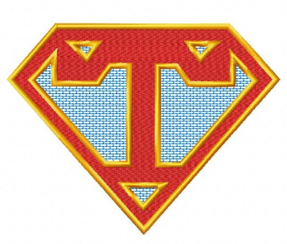 Instant Digital Download Superhero Letter T 4X4 and 5X7 Embroidery ...