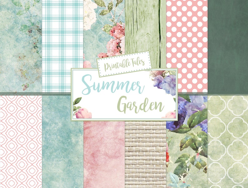 Summer Digital Paper Flowers Floral Garden Scrapbook Pages - Etsy