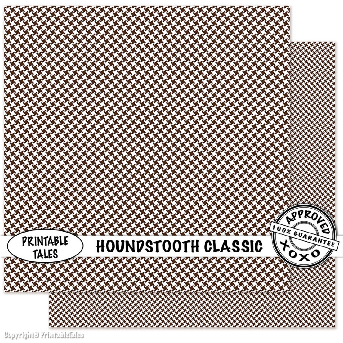 Houndstooth Digital Paper Black and Brown Two Different Classic ...