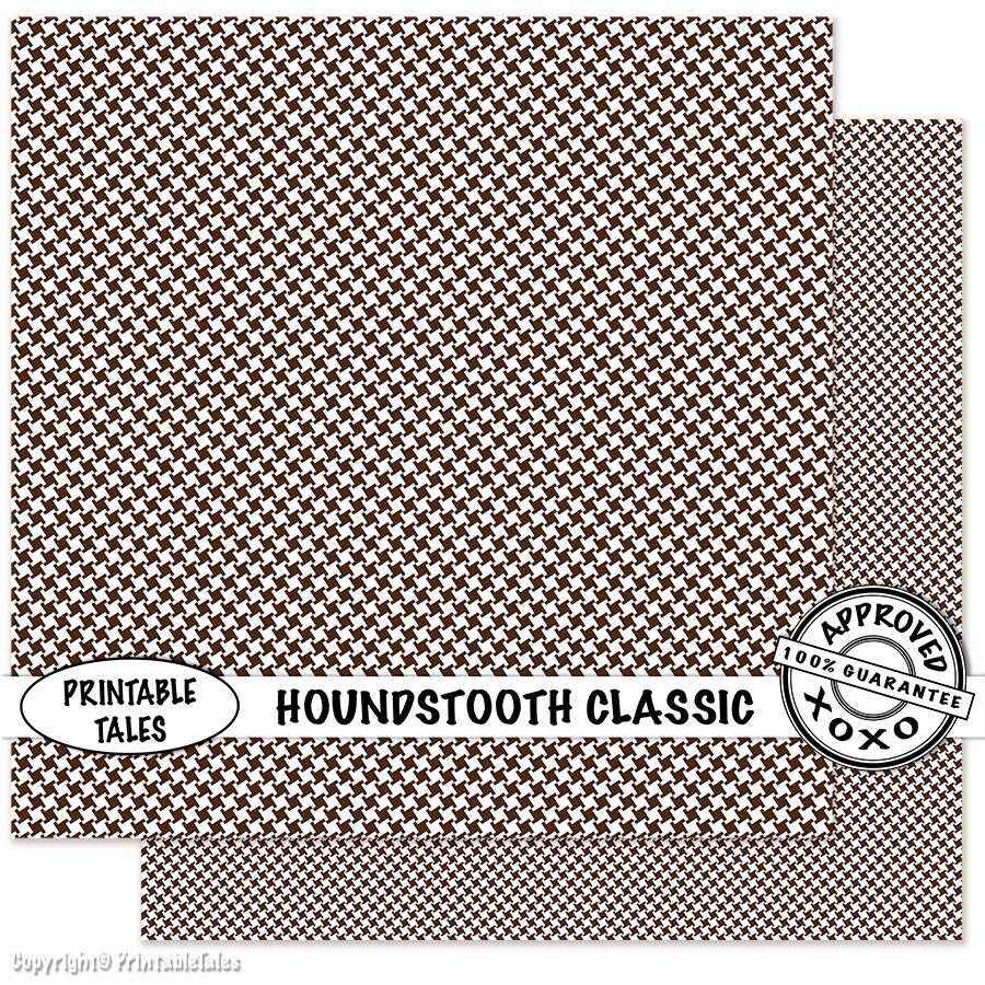 Houndstooth Digital Paper Black and Brown Two Different Classic ...