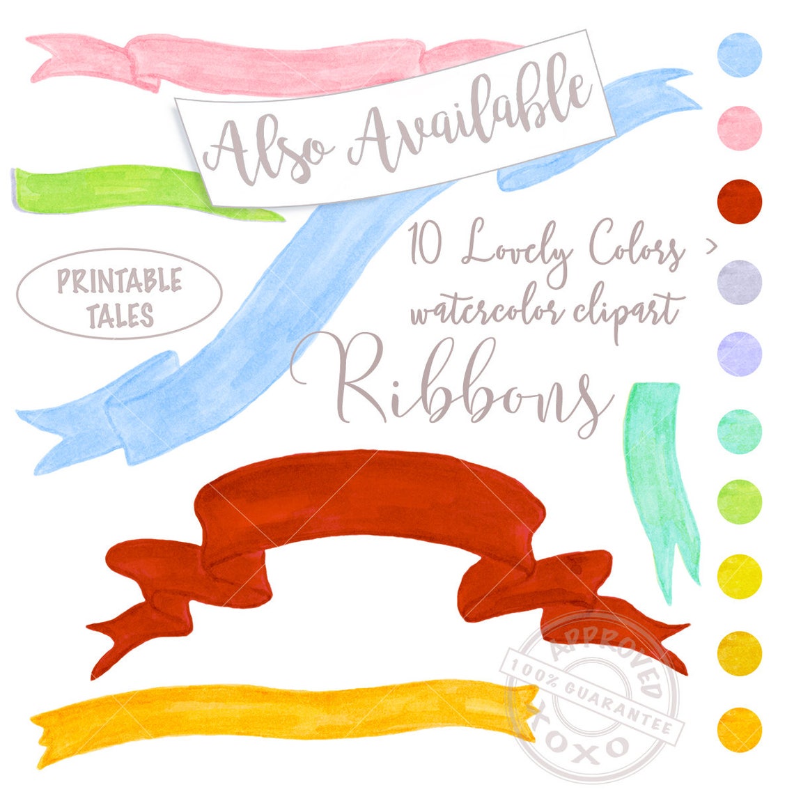 Watercolor Bows Clipart, Hand Painted Bow, Bows Download, Ribbon Bow ...