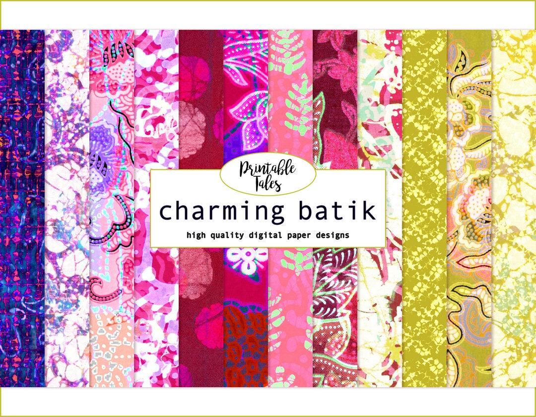 Batik Digital Paper, Indian-asian Designed Download in Charming Colors ...
