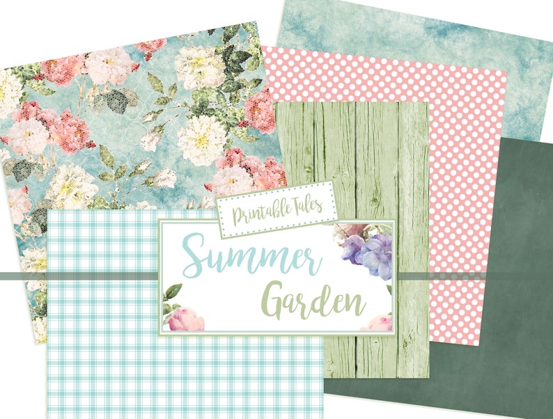Summer Digital Paper Flowers Floral Garden Scrapbook Pages - Etsy