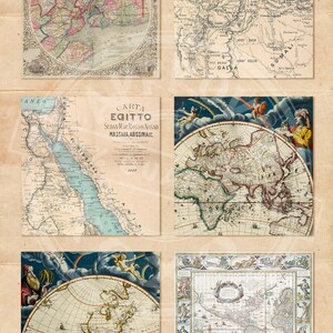 Old Maps Digital Papers Vintage Map Download Grungy | Etsy