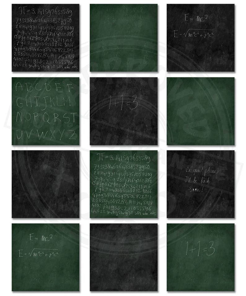 School Chalkboard Digital Papers Black Green Background Randomly Wiped ...