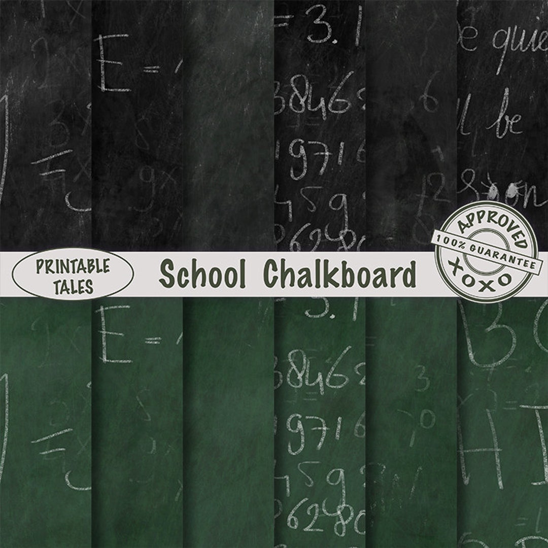 School Chalkboard Digital Papers Black Green Background Randomly Wiped ...