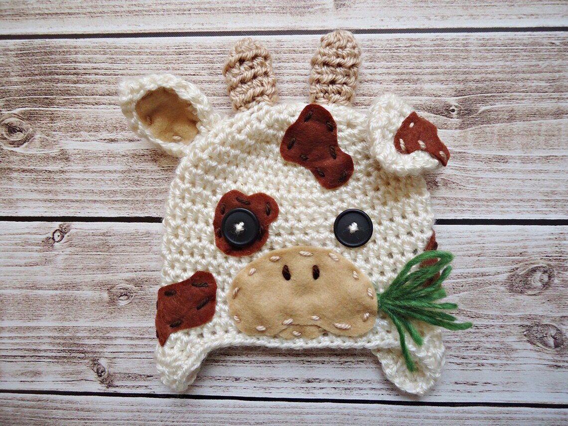 Crochet Cow Hat Newborn Cow Hat Baby Cow Hat - Etsy