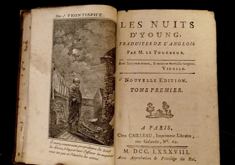 Antique 1808 Edward Young Poetry Book. Translated Into French - Etsy