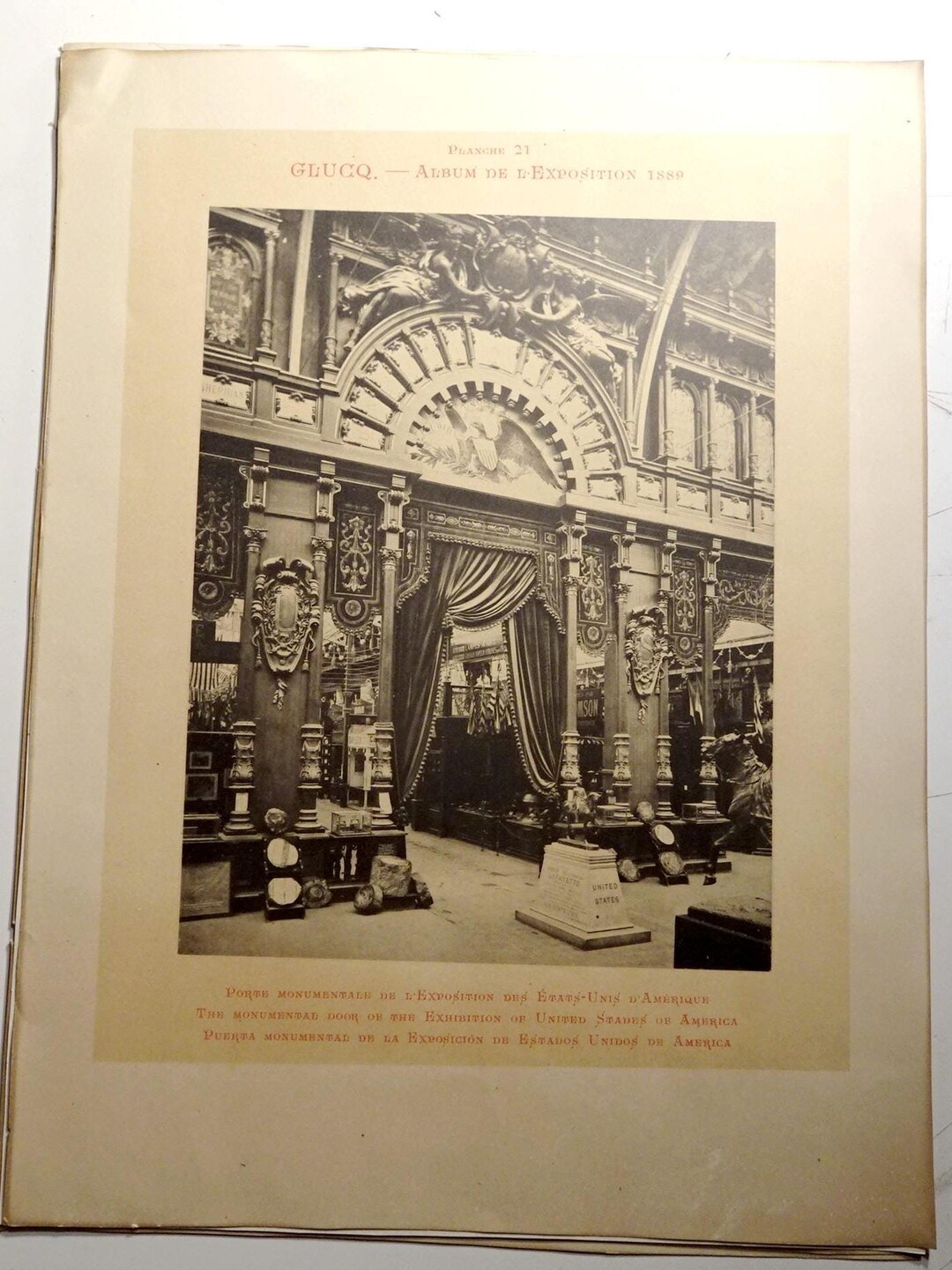 Paris Universal Exhibition 1889 Engraving. Monumental Door to the ...