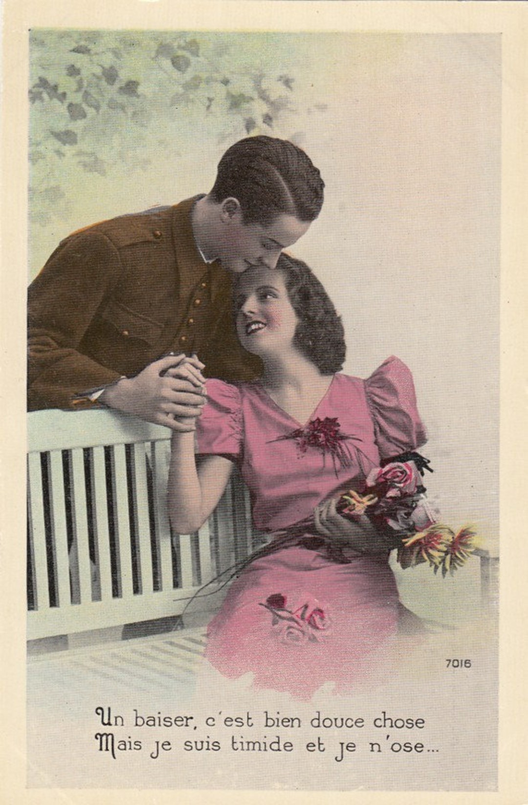 Romantic Vintage Lovers Postcard. Romantic Couple. - Etsy