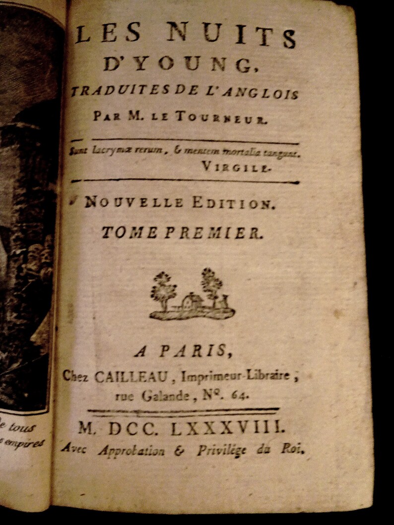 Antique 1808 Edward Young Poetry Book. Translated Into French - Etsy