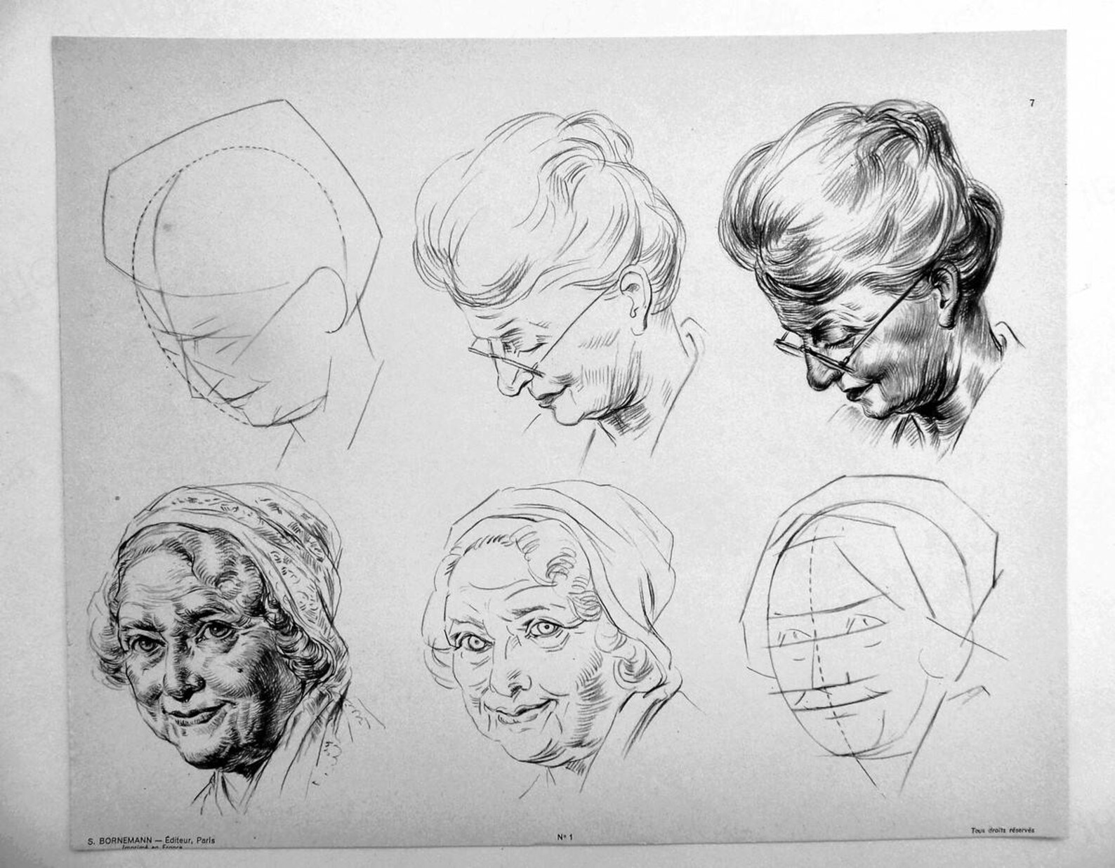 Vintage Original Drawing Portrait Print. Learn to Draw Print . - Etsy