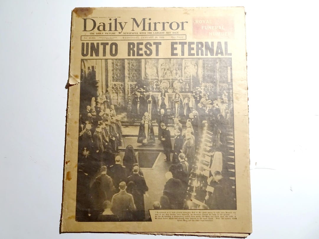 1936 Vintage "daily Mirror" Newspaper "original Edition. - Etsy