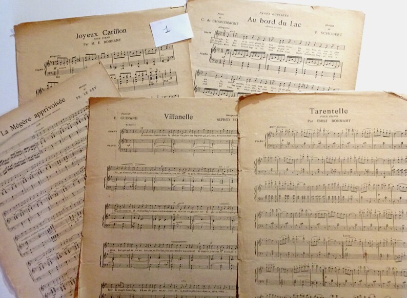 Antique 1890s Sheet Music Lot From Antique News Paper With Old - Etsy