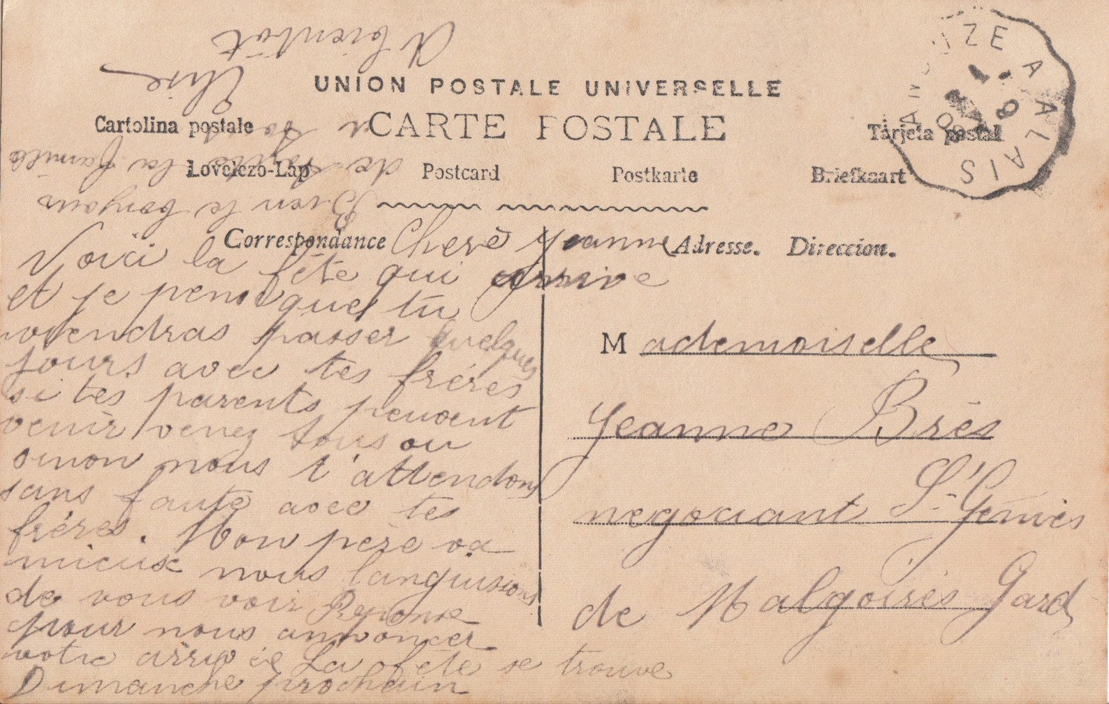 Vintage French Romantic Lovers Post Card .couple Postcard.belle Epoque ...