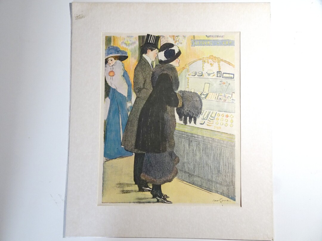 Original 1920s Antique French Signed Illustration. Art Nouveau Signed ...