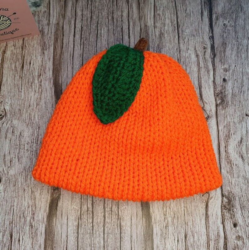 Knitted Orange Fruit Baby Beanie Hat - Etsy