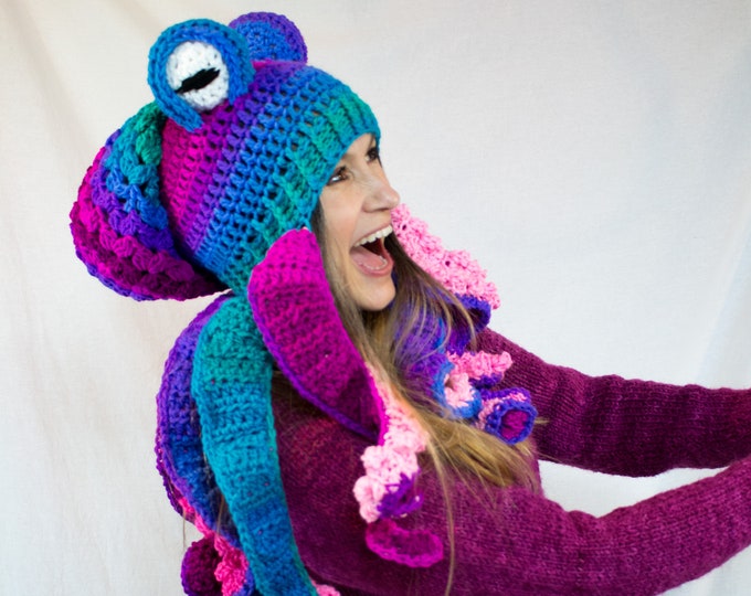 Octopus Hat, Kraken Hat, Crochet Octopus Hat, Tentacle Hat, Silly Hat ...