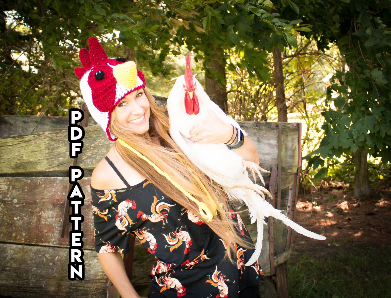 Rooster Hat Crochet PATTERN DIGITAL PDF Chicken Hat Pattern | Etsy