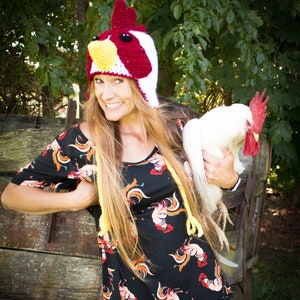 Rooster Hat Crochet PATTERN DIGITAL PDF, Chicken Hat Pattern Instant ...