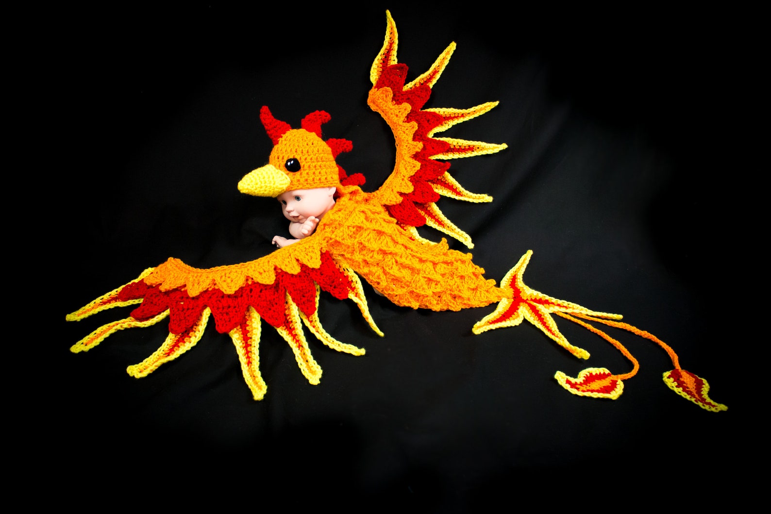 Crochet Pattern Phoenix Baby Photo Prop: the Ultimate Dragon Bird ...