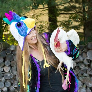 Rooster Hat Crochet PATTERN DIGITAL PDF, Chicken Hat Pattern Instant ...