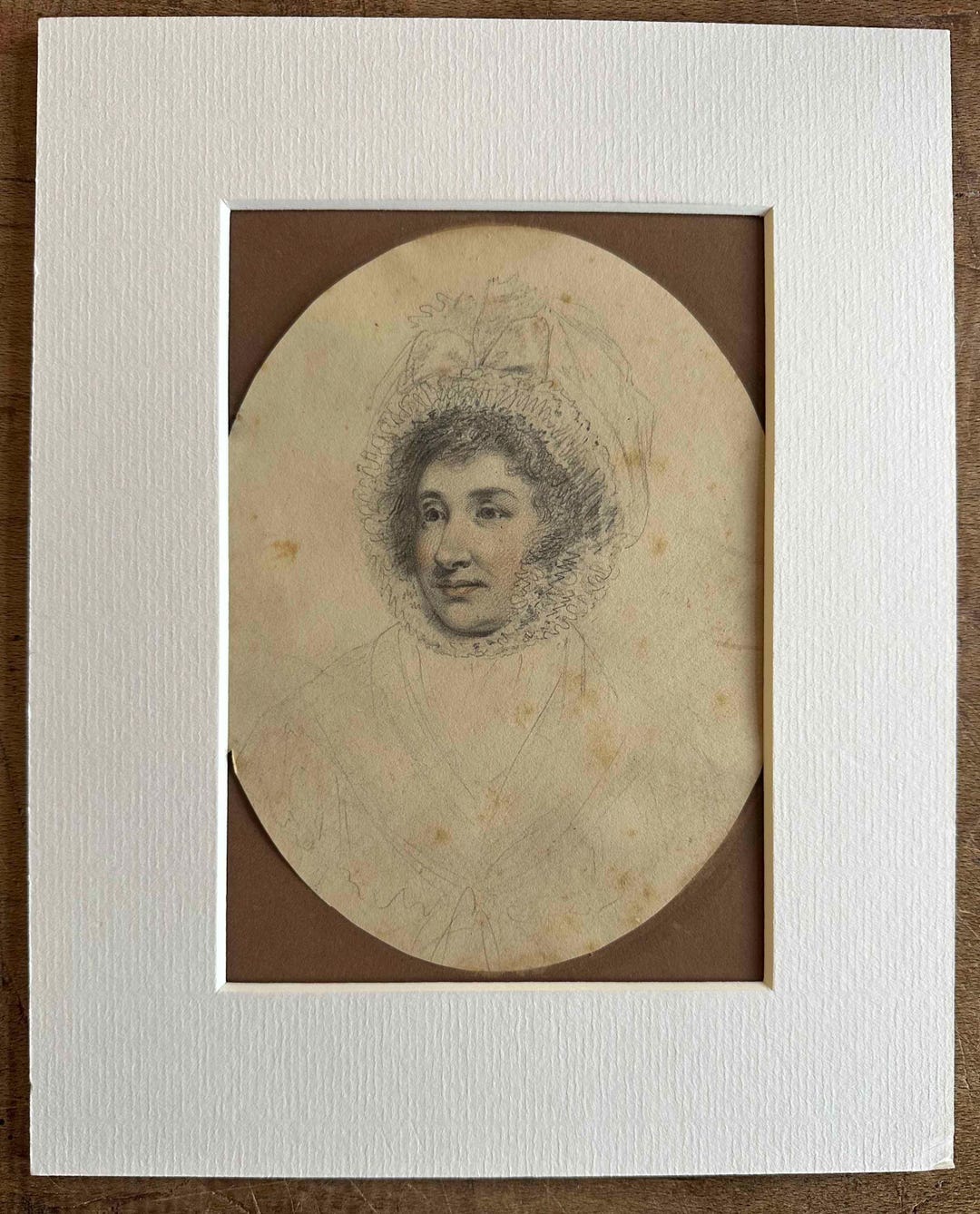 Women Wearing a Bonnet 1820s Original Graphite Drawing - Etsy