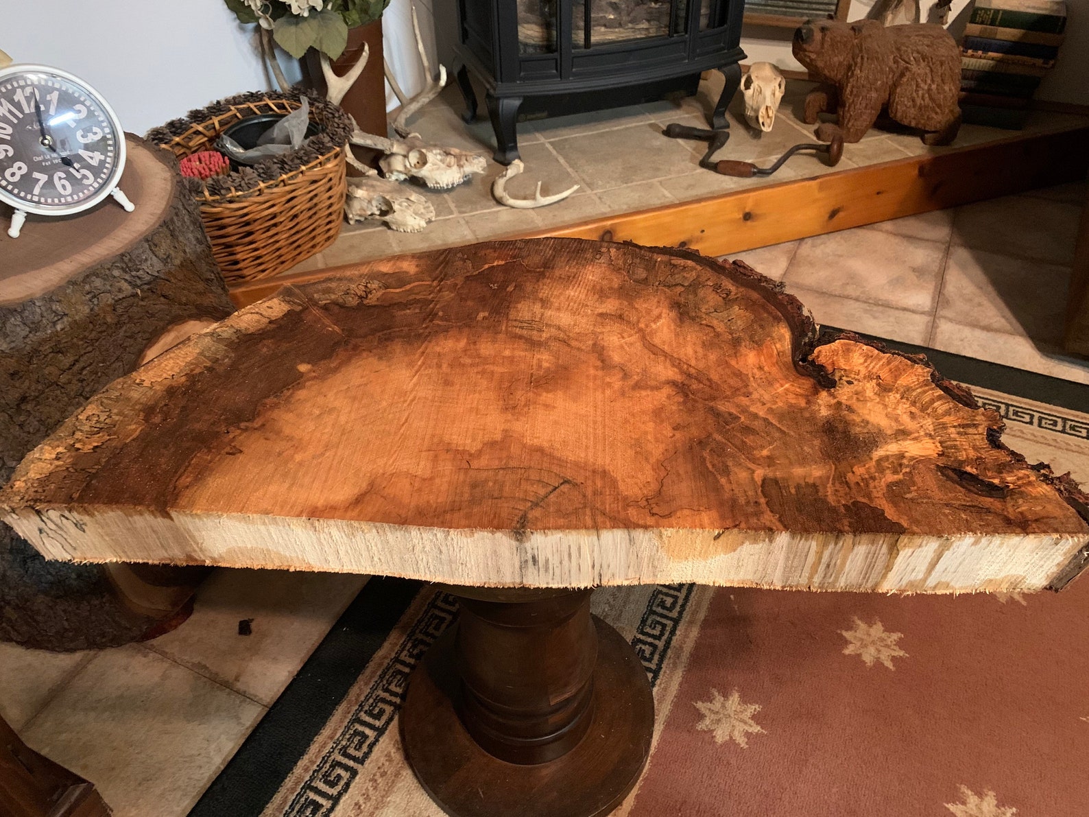 Burled Spalted Live Edge Silver Maple Half Tree Slice/ Large | Etsy