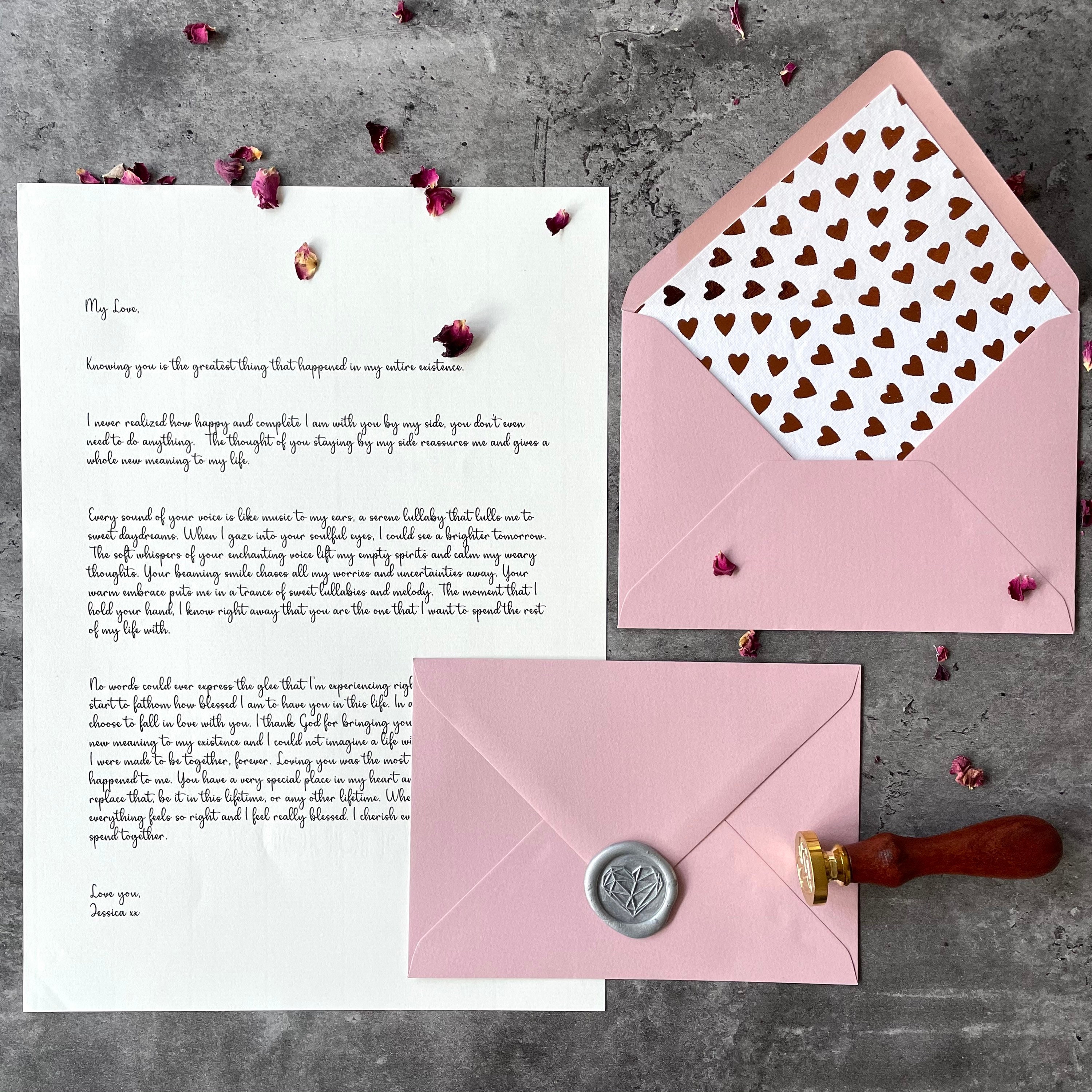 Love Letter Hearts Personalised Gift Present Wax Sealed | Etsy