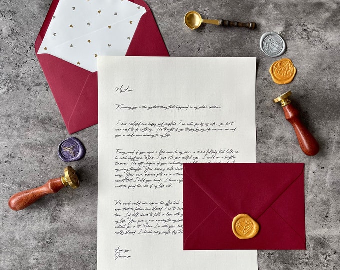 Love Letter Hearts Personalised Gift Present Wax Sealed - Etsy