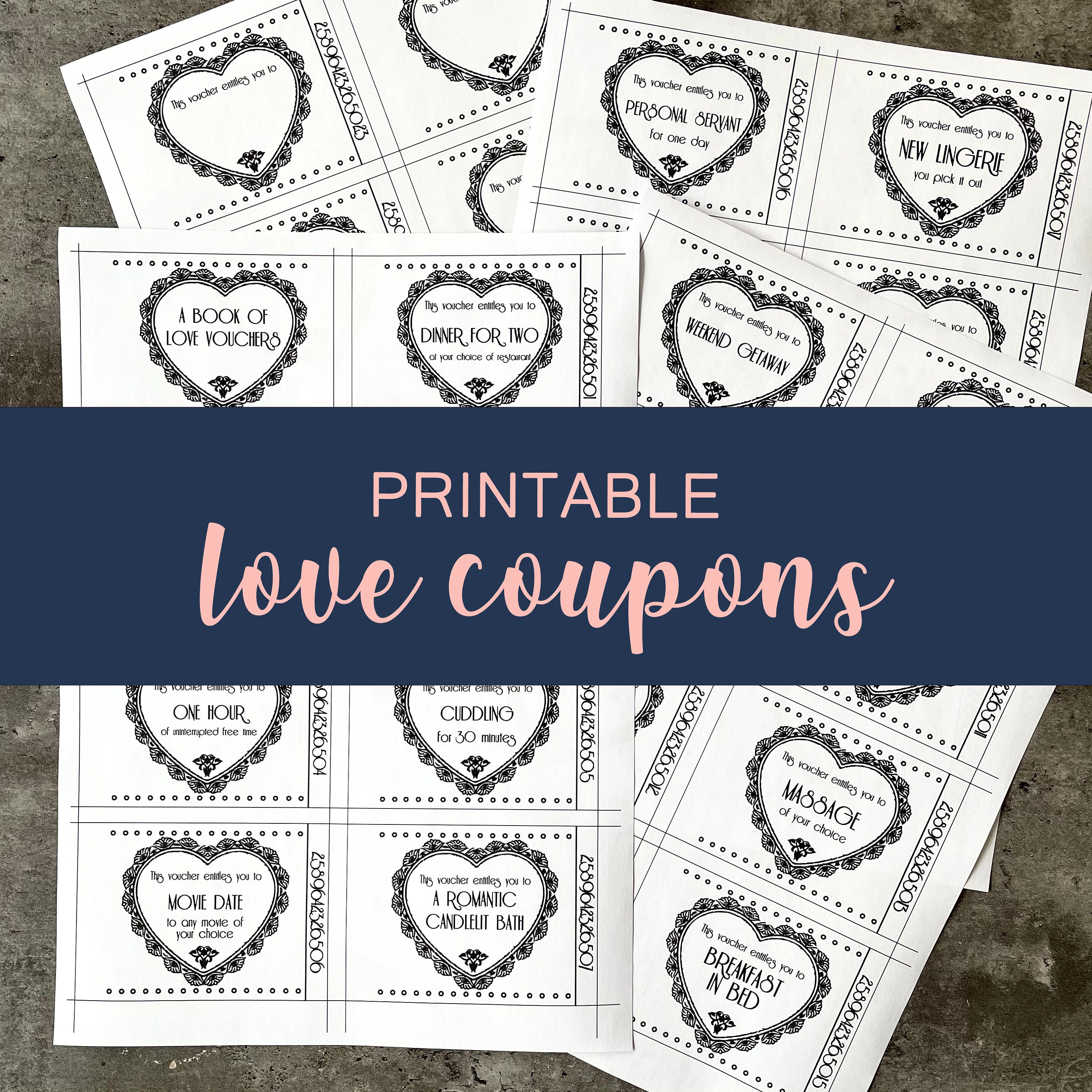 Printable Love Vouchers Coupons Book | Digital PDF Print | Cute Gift ...