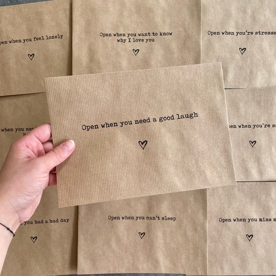 Set of Open When Envelopes Free Title Personalisation | Etsy