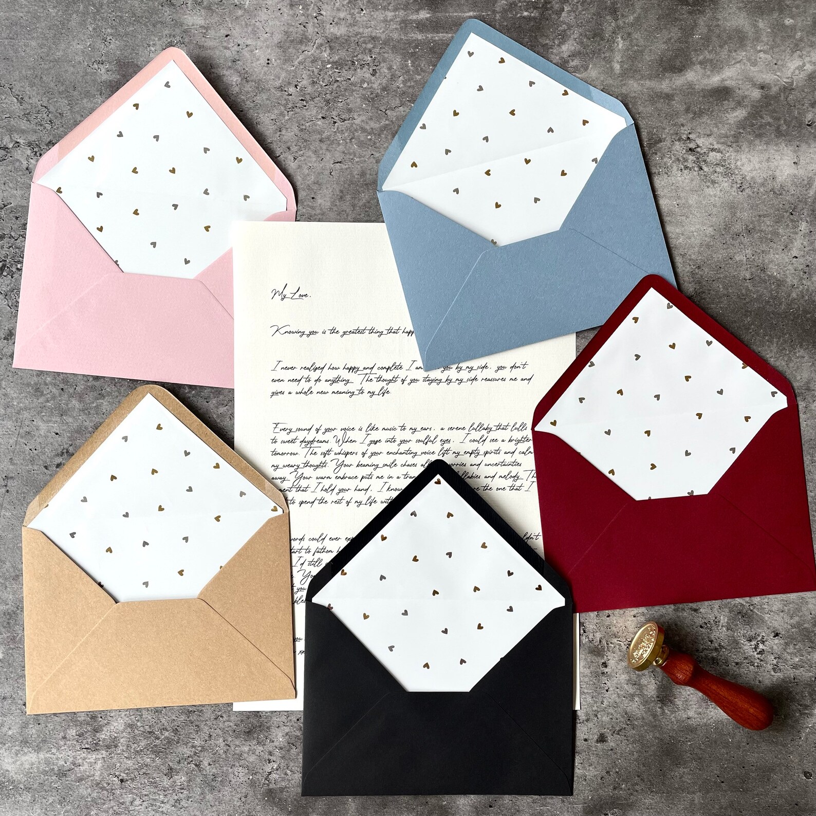 Love Letter Hearts Personalised Gift Present Wax Sealed - Etsy