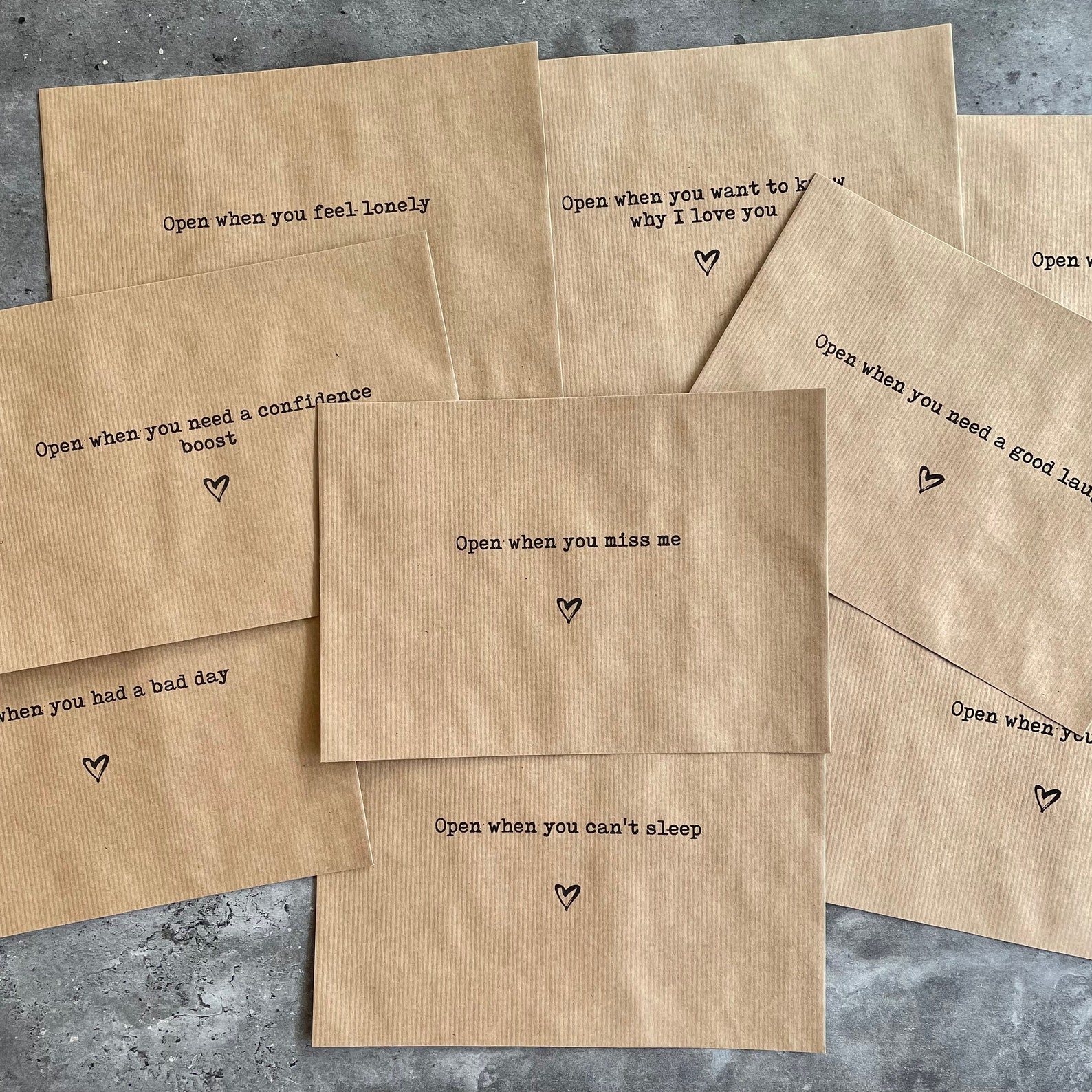 Set of Open When Envelopes | Free Title Personalisation | Valentine's ...