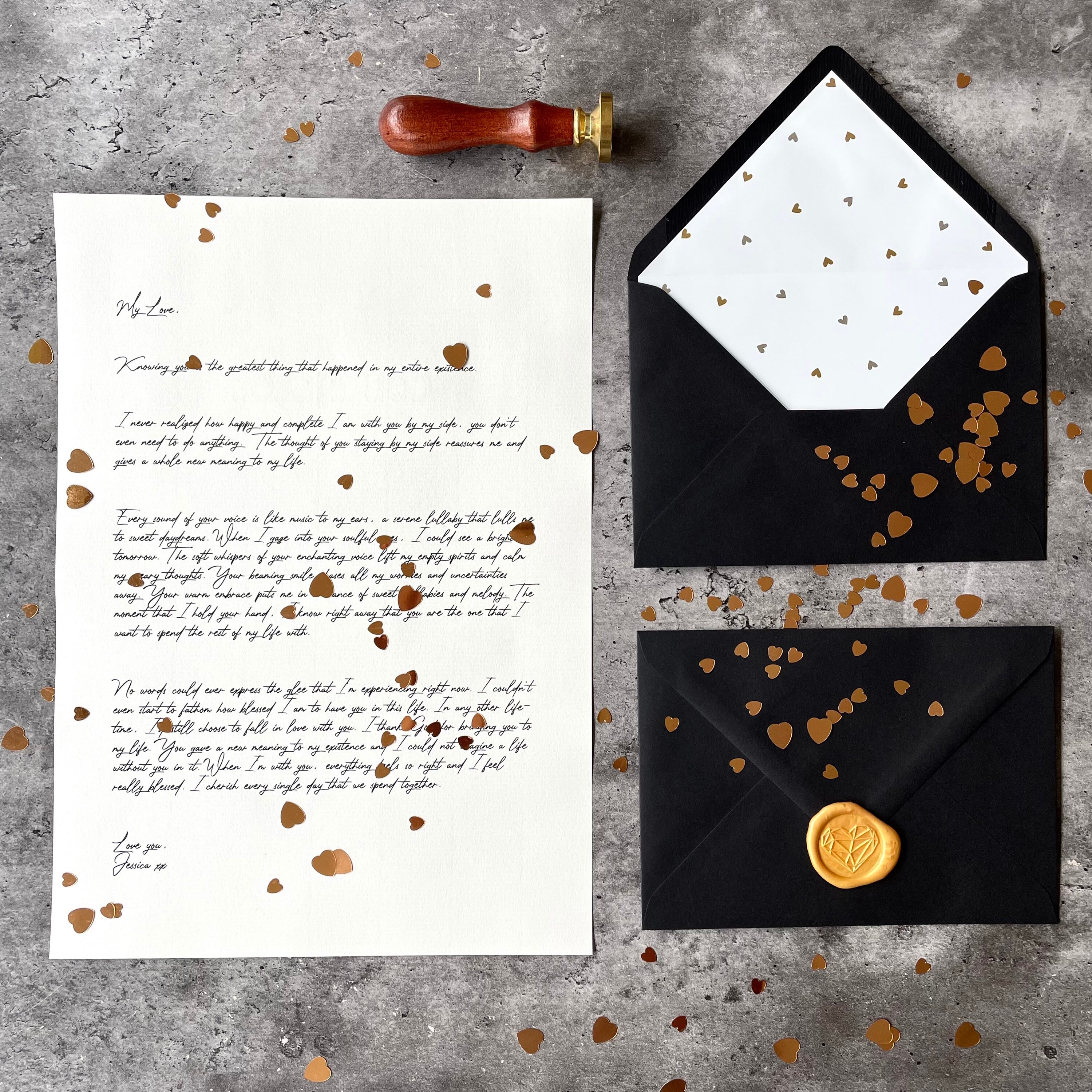 Love Letter Hearts Personalised Gift Present Wax Sealed - Etsy UK