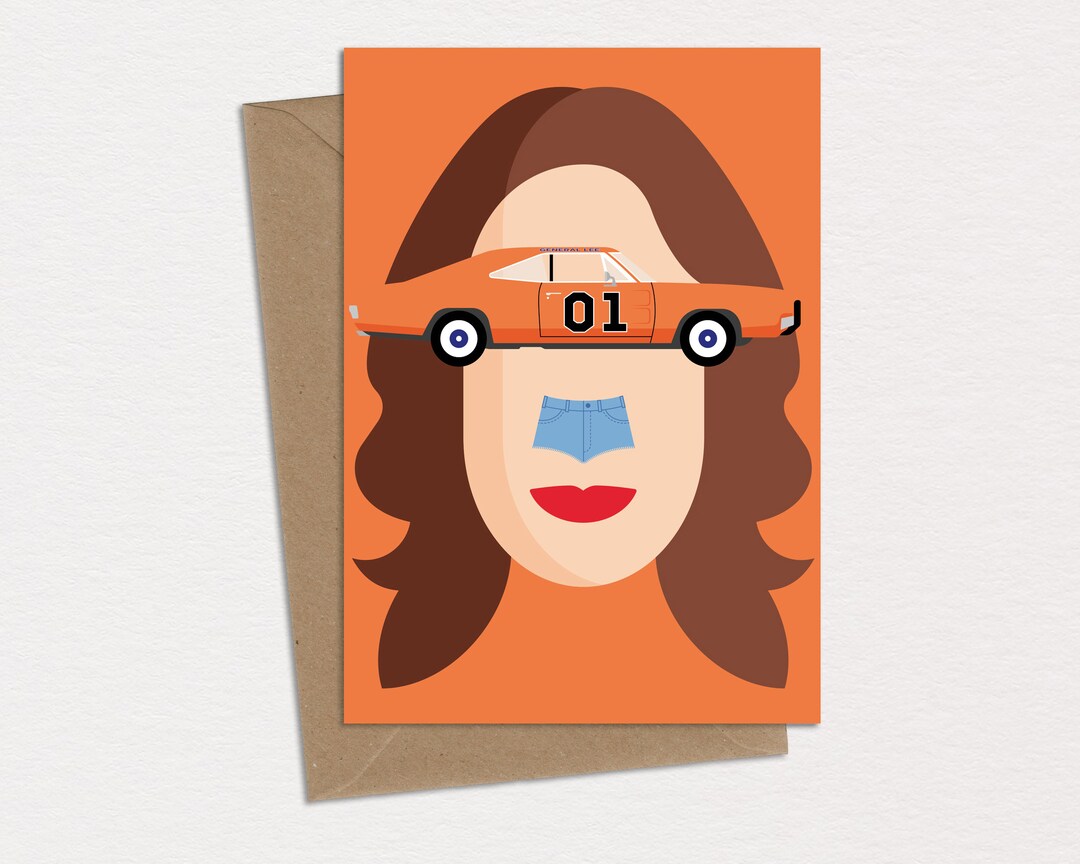 Daisy Duke Dukes of Hazard Birthday Card Greeting Card Caricature Pop ...