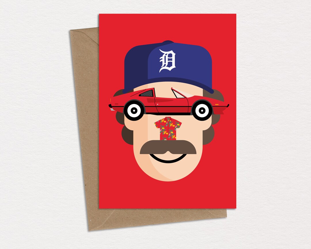 Magnum P.I Birthday Card Greeting Card Caricature Pop Art Movie & TV ...