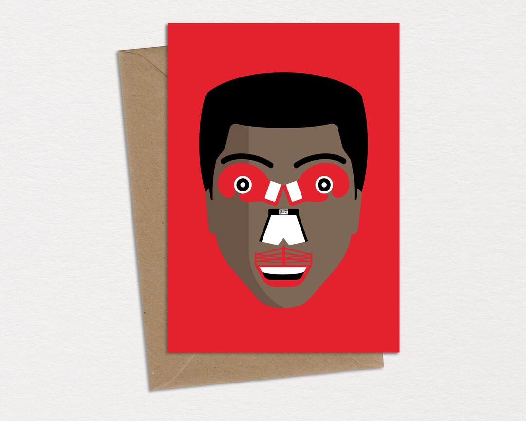 Muhammed Ali Greeting Card Caricature Pop Art Boxing Memorabilia - Etsy