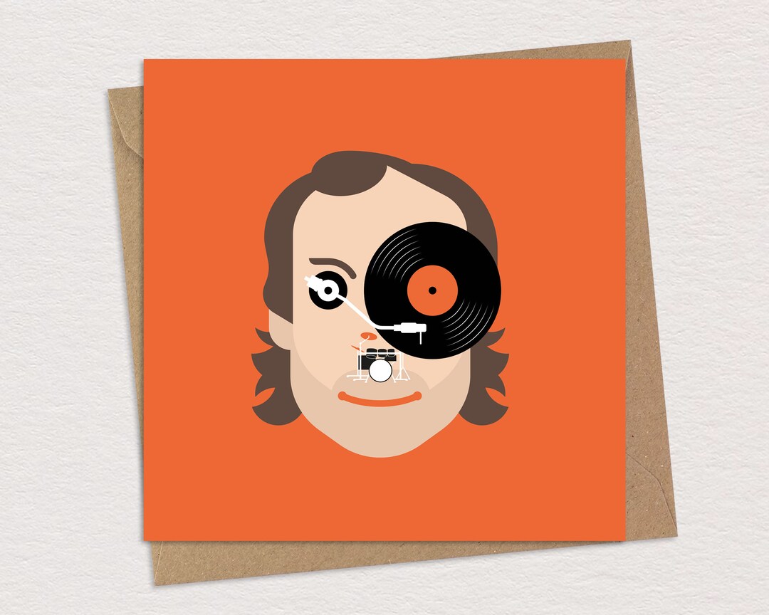 Phil Collins Birthday Card Greeting Card 80s Pop Caricature Pop Art ...