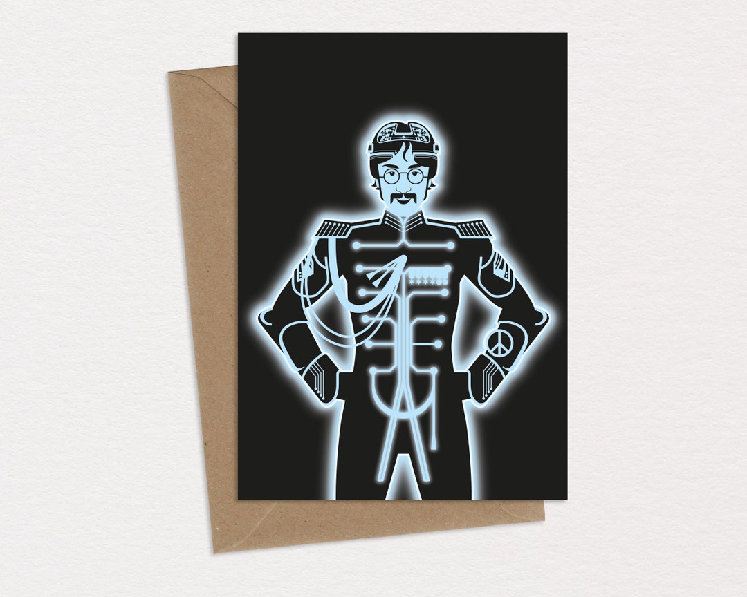 Tron Lennon (AKA) John Lennon the Beatles Birthday Card Greeting Card ...