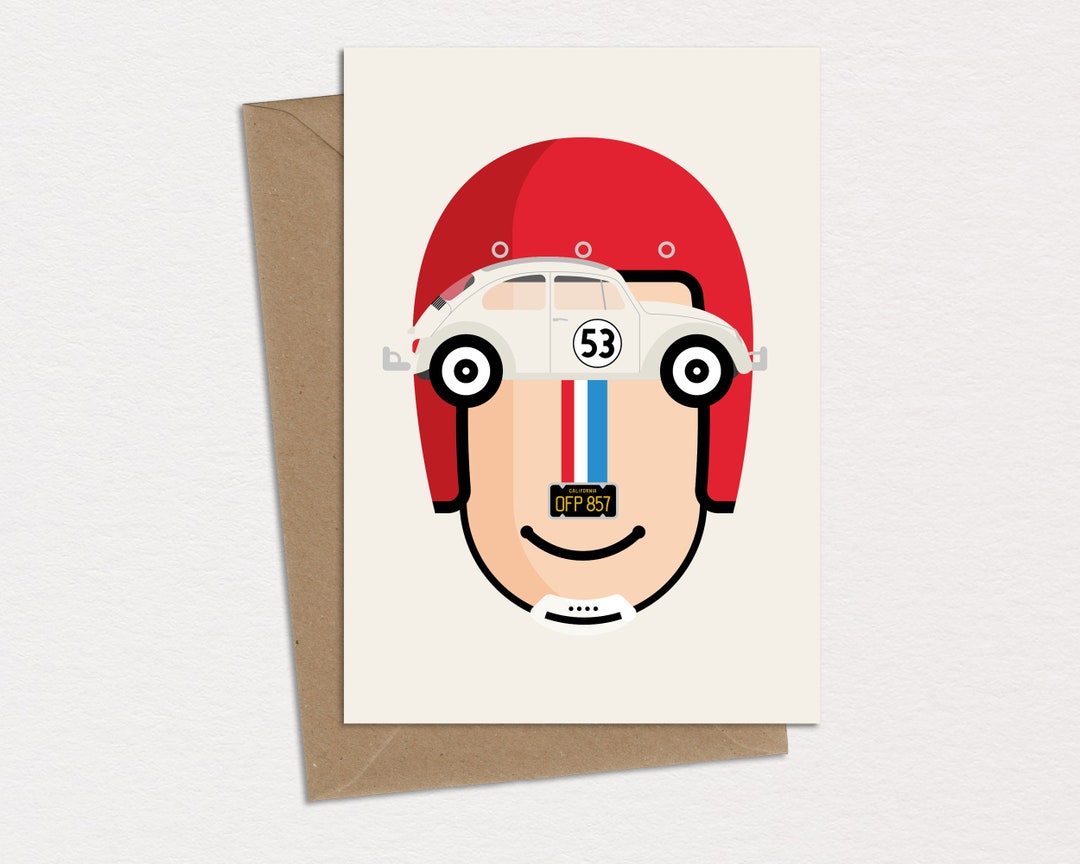 Herbie VW Birthday Card Greeting Card Caricature Pop Art Movie & TV ...